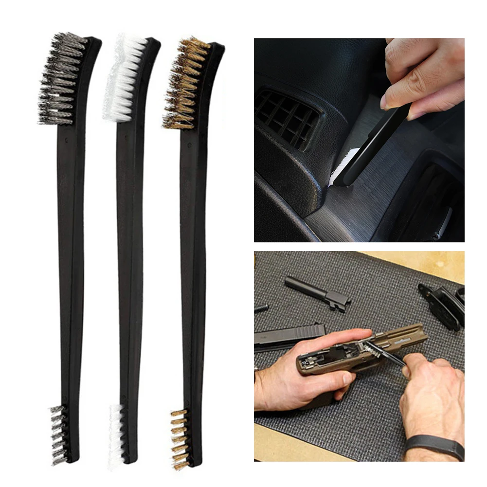 3PCS-Dual-Head-Wire-Brush-Set-Steel-Metal-Brass-Nylon-car-Cleaning ...