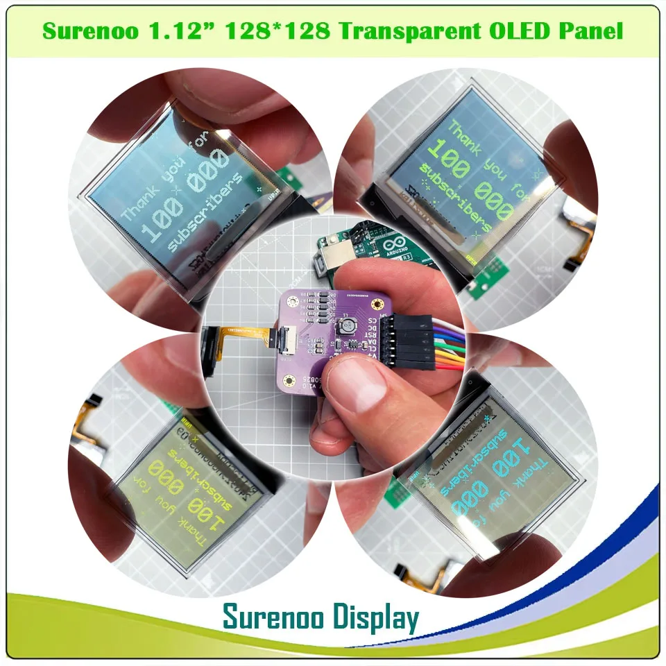 Real Transparent OLED Display, 1.12" 128*128 128X128 128128 SH1107 ...