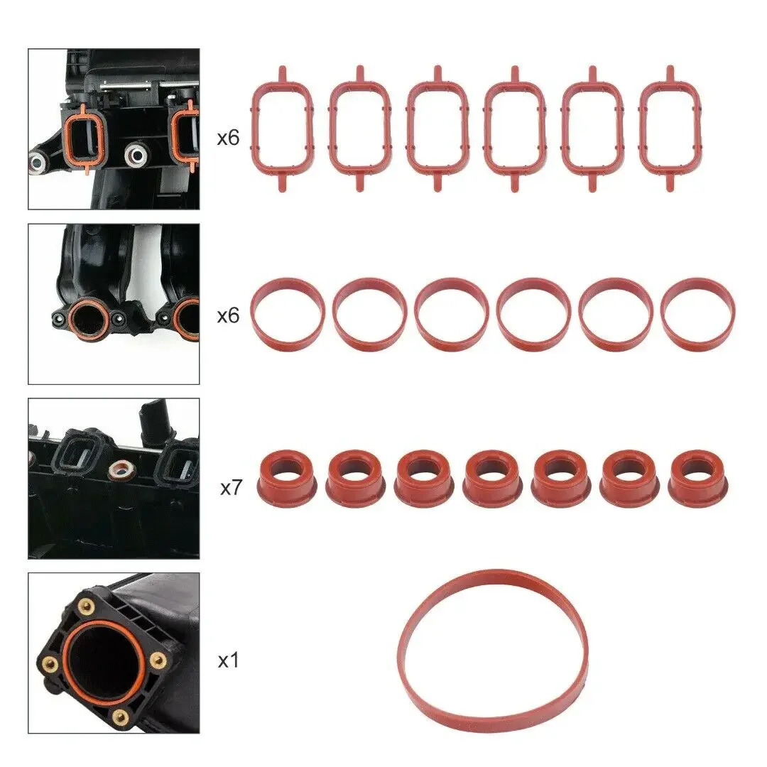 20PCS-Car-Rubber-Intake-Inlet-Manifold-Seal-Gasket-Repair-Kit-For-BMW ...