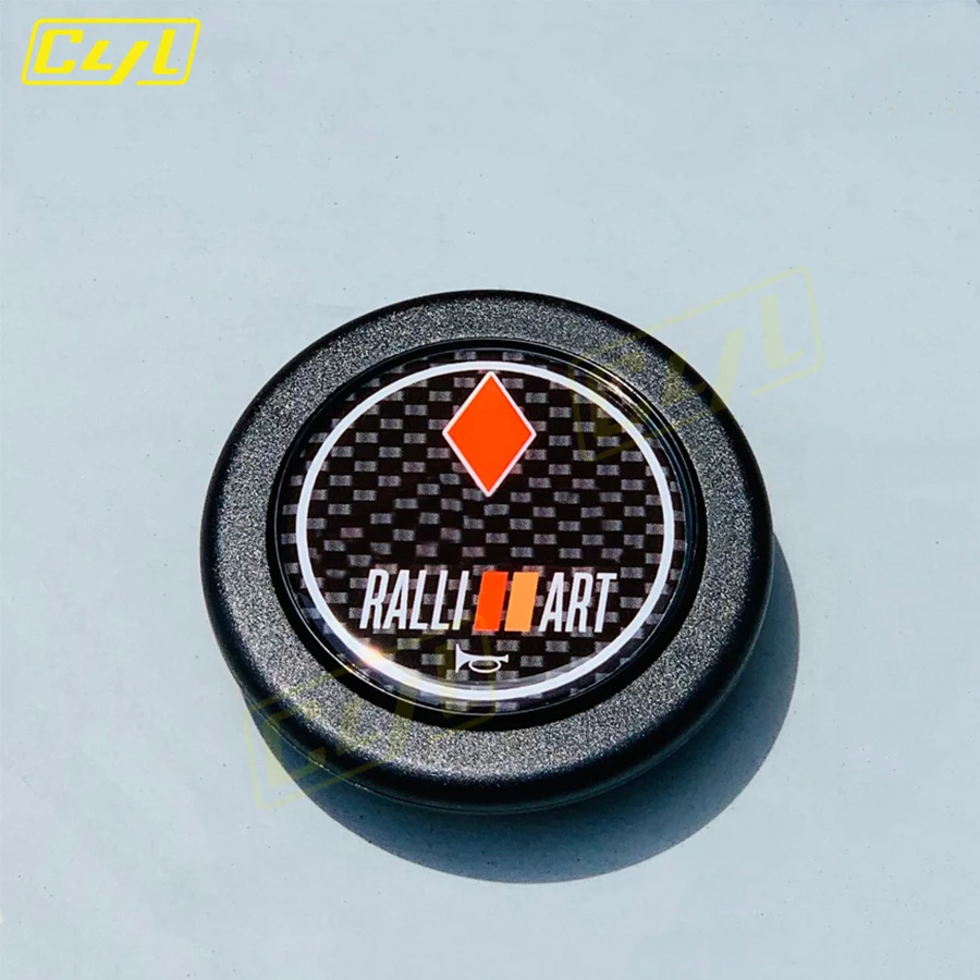 JDM-Ralliart-Carbon-Look-Steering-Wheel-Horn-Button-60mm-Universal-Horn ...