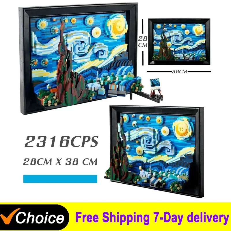 Compatible-21333-Vincent-Van-Gogh-The-Starry-Night-Building-Blocks-Art ...
