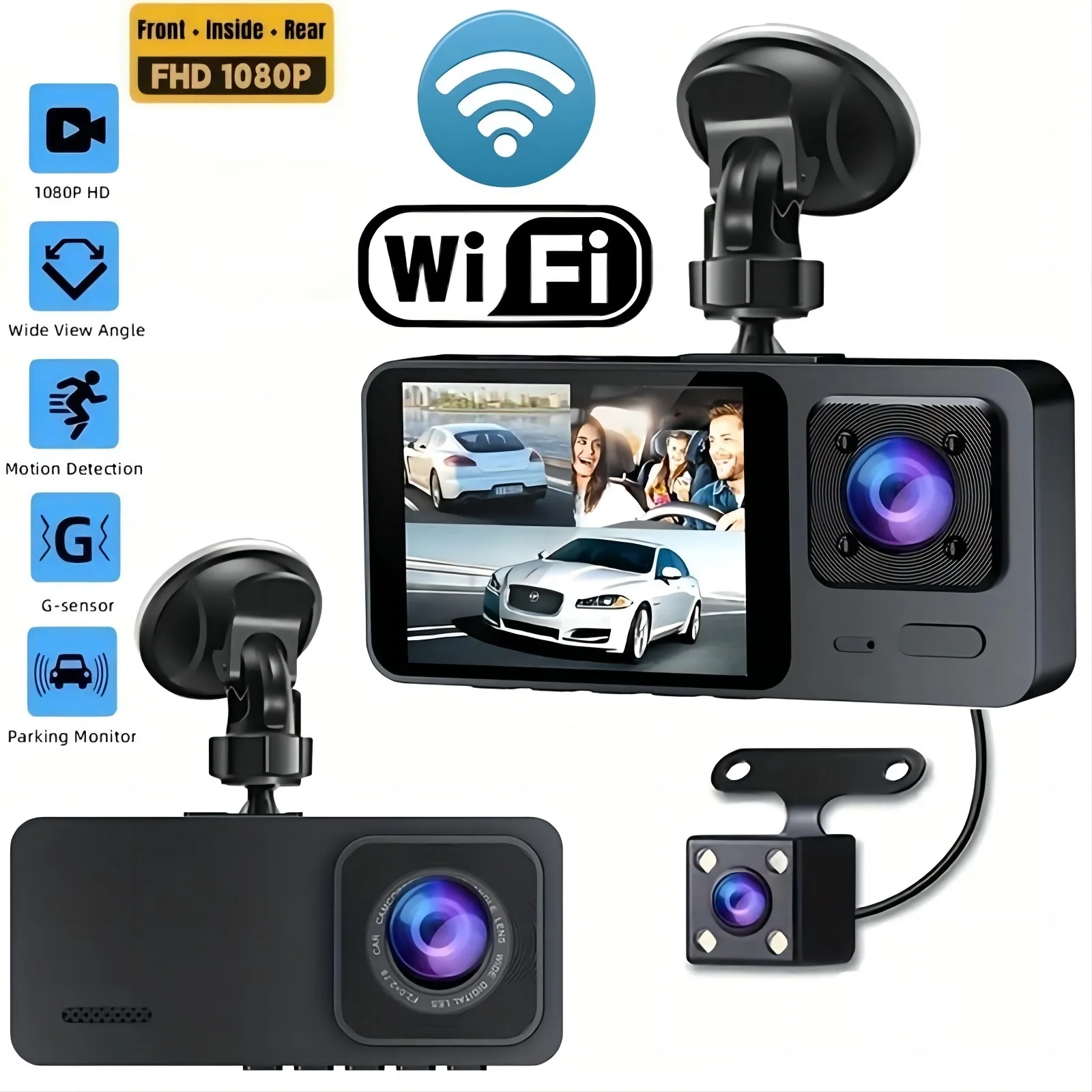 Three-Camera-Dash-Cam-For-Cars-1080P-Front-And-Inside-Recording-Car ...
