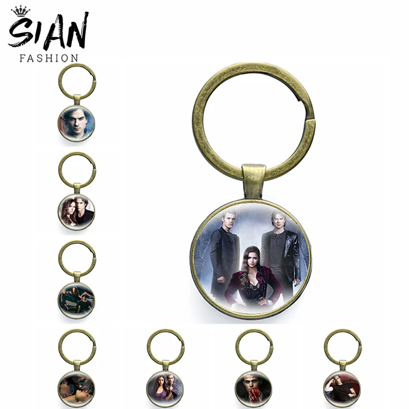 Classic The Vampire Diaries Creative Pendant Keychains Holder Elena ...