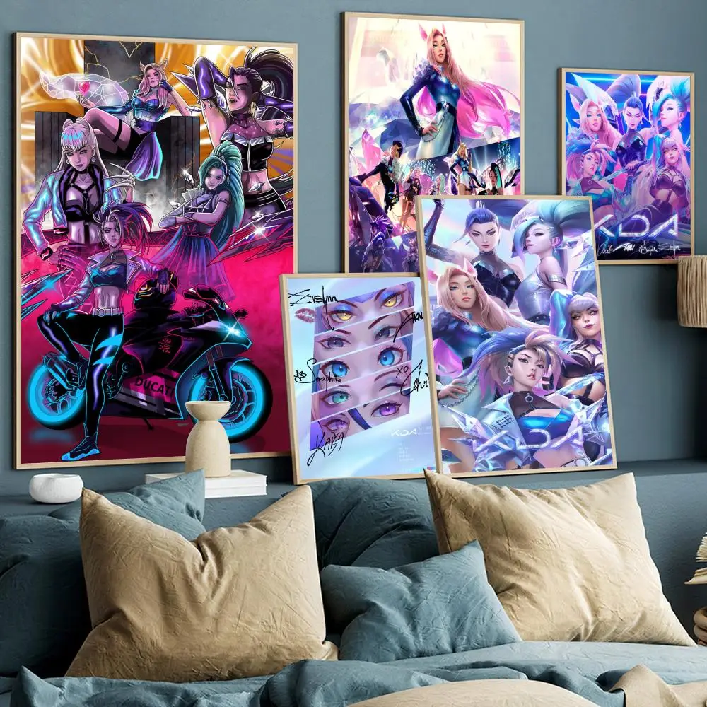 LOL-KDA-Kaisa-Ahri-Akali-Poster-Home-decoration-Highend-Kraft-paper ...