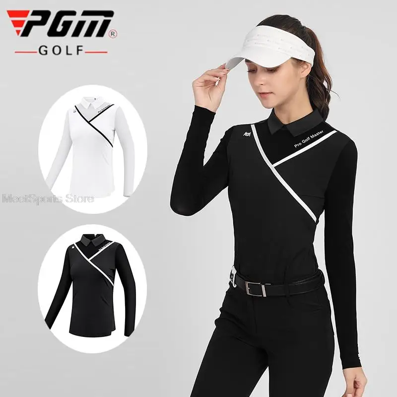 Pgm Golf Women's Long Sleeve T Shirts Breathable Ice Silk Summer Tops ...