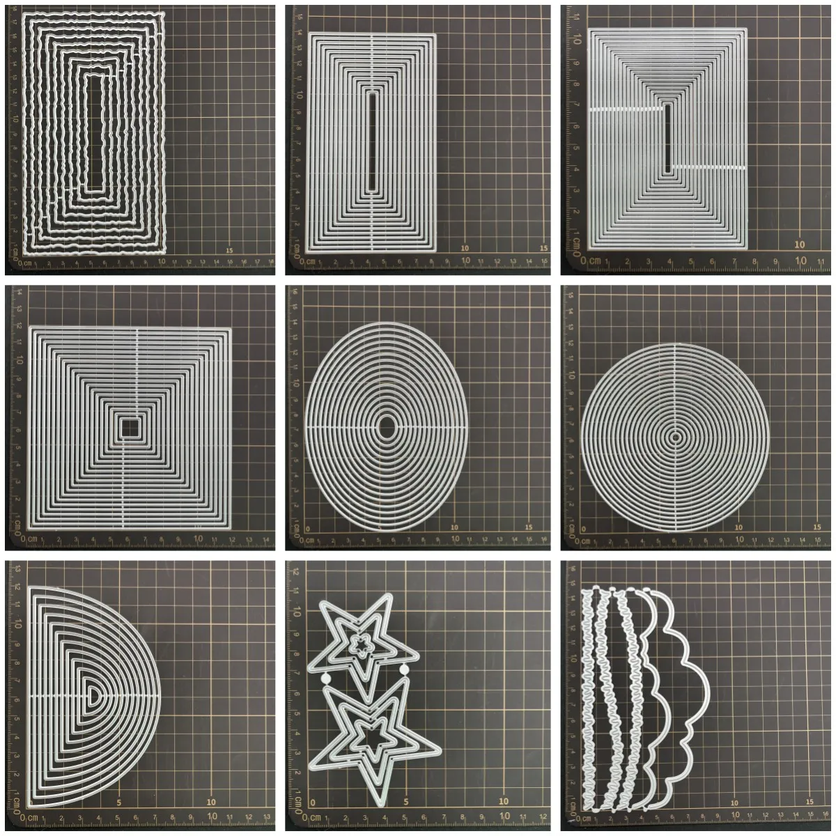 9 kinds Shape of geometry Metal Cutting Dies Stencils For DIY ...