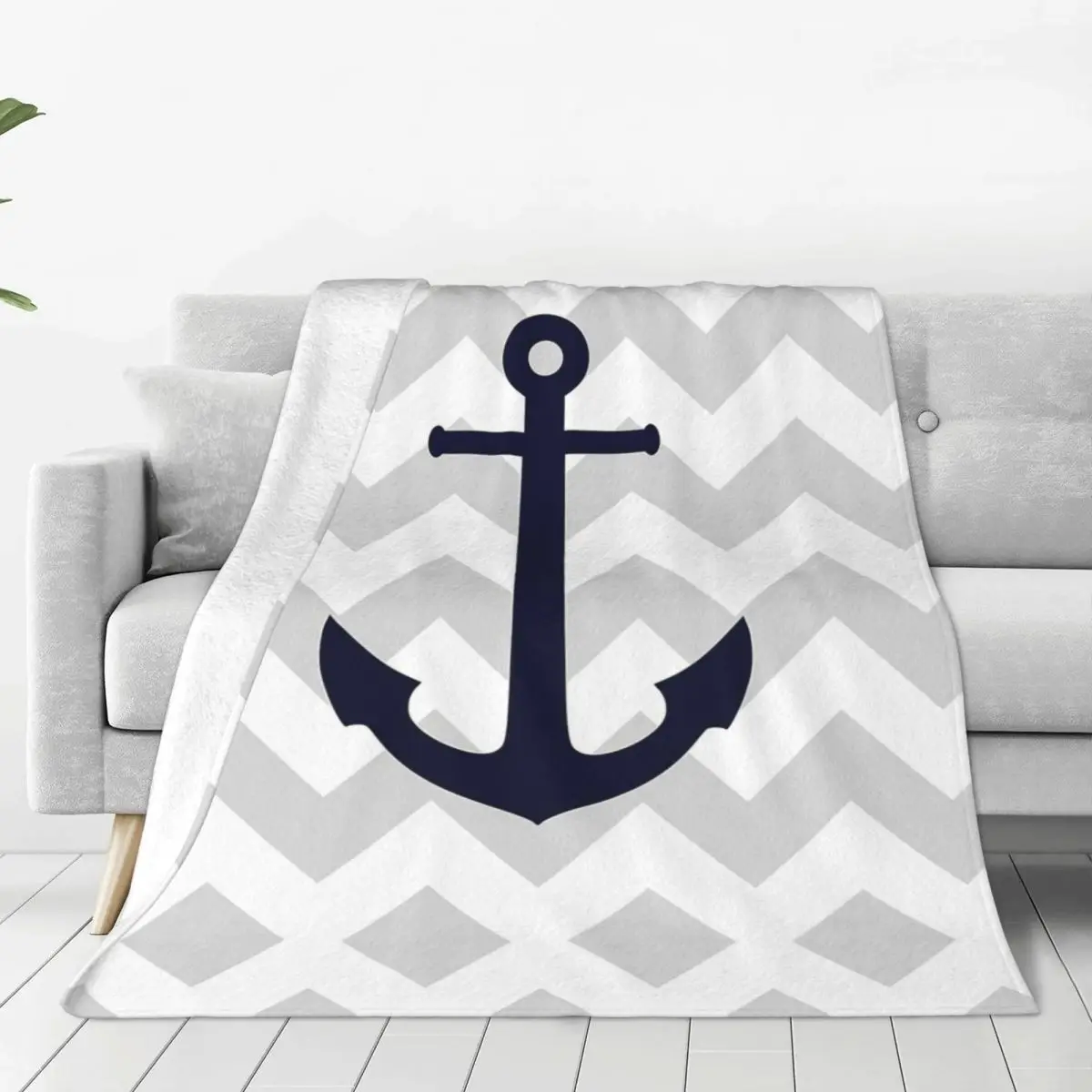 Anchor Chevron Nail Design