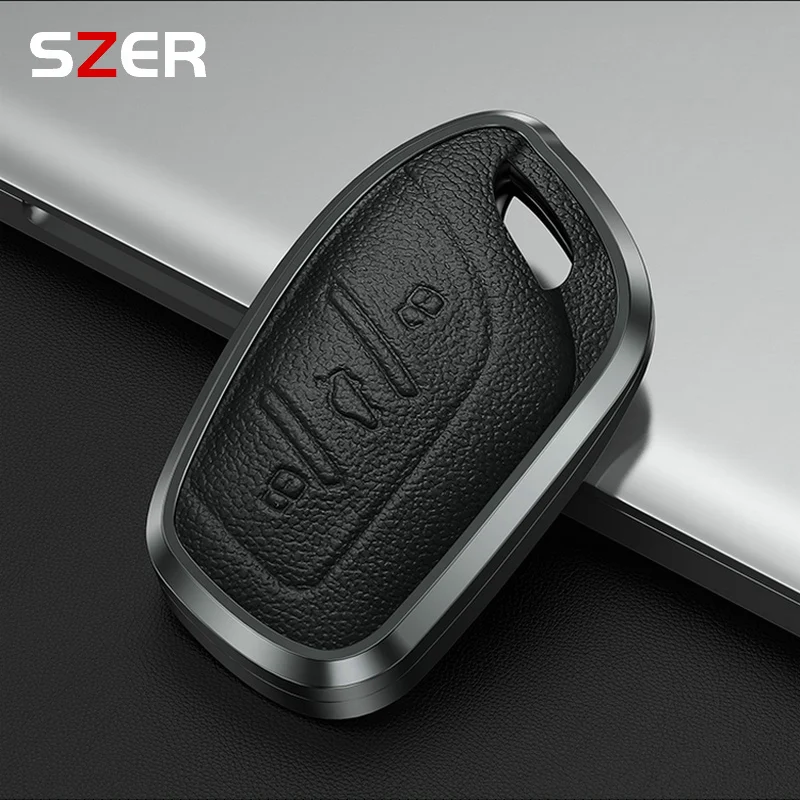 Leather-Metal-Car-Remote-Key-Case-Cover-Shell-For-MG-ZS-EV-MG6-EZS-HS ...