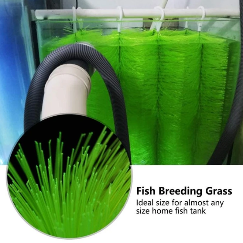 Aquarium-Koi-Fish-Pond-Filter-Hatching-Grass-Brush-Biochemical-Filter ...