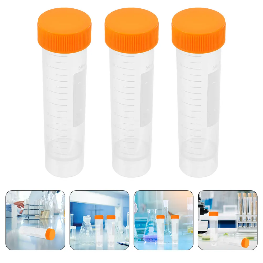 10-Pcs-50ml-Plastic-Screw-Cap-Flat-Bottom-Centrifuge-Test-Tube-With ...