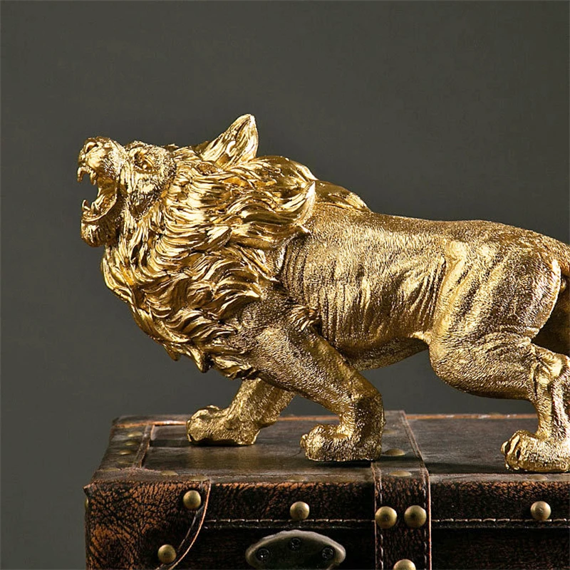 Creative-Lion-Home-Decor-Roaring-Domineering-Male-Lion-Resin-Figurine ...