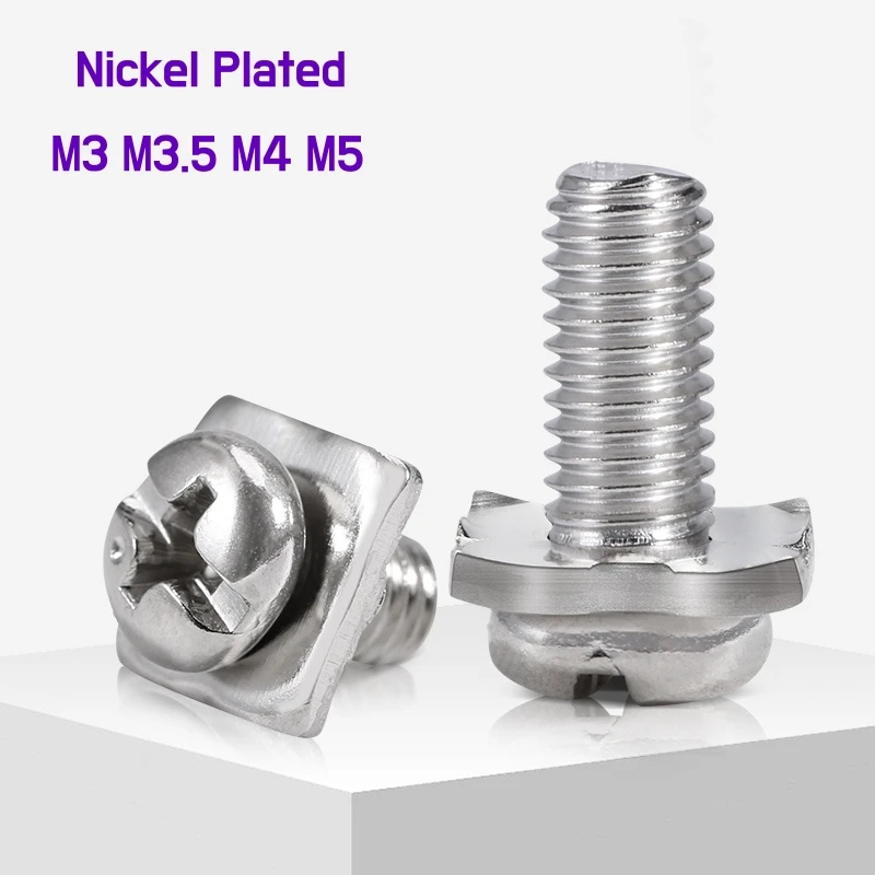 10-30pcs-M3-M3-5-M4-M5-Nickel-Plated-Terminal-block-screw-pan-head-with ...