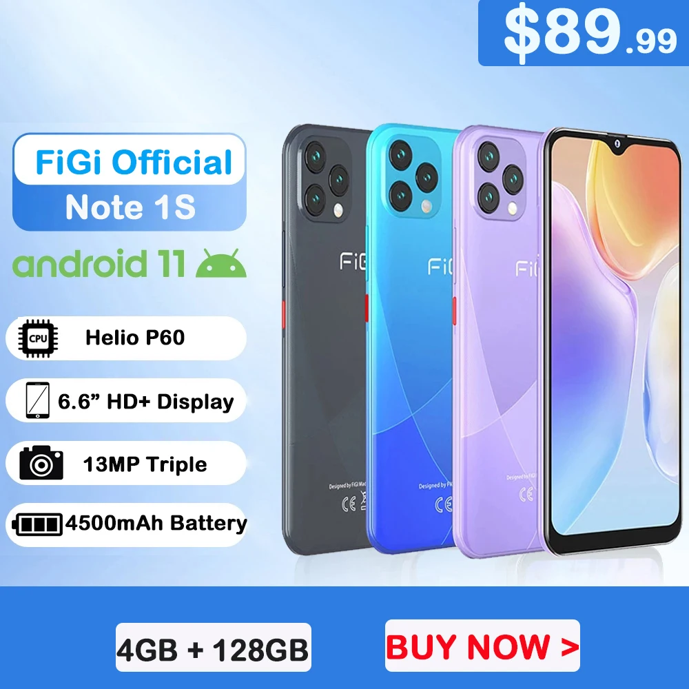 [재고 있음] FiGi Note 1S 스마트 폰 Android 11 6.6HD + 디스플레이 Octa Core 스마트 폰 ...