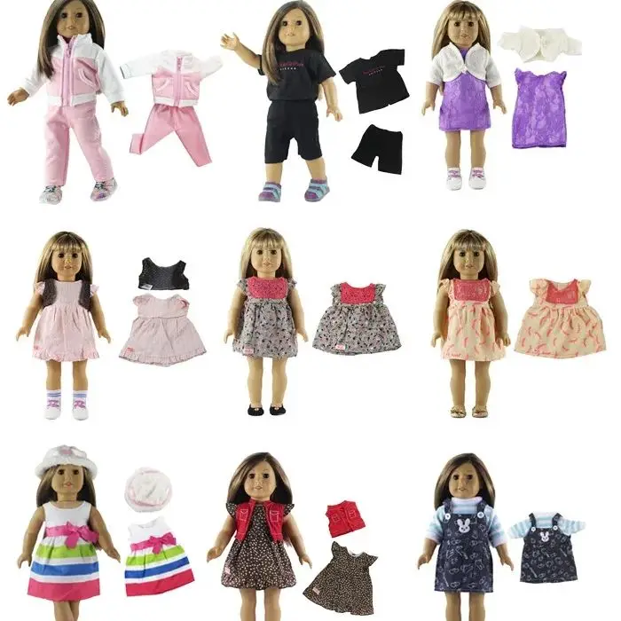1-Set-Beautiful-Casual-Wear-Doll-Clothes-for-18-inch-American-Doll-Many ...