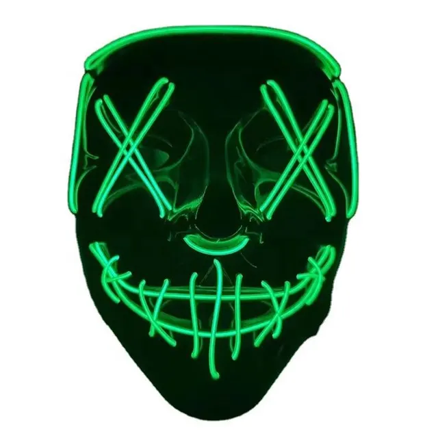 1 Pcs Neon Light Led Bright Toy Mask Black V-shaped Luminous Mask ...