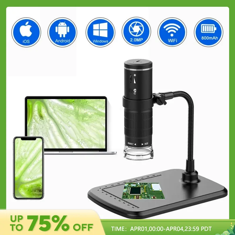 Wireless-Digital-Microscope-50X-1000X-Magnification-Portable-Handheld-USB-Microscopes-with ...