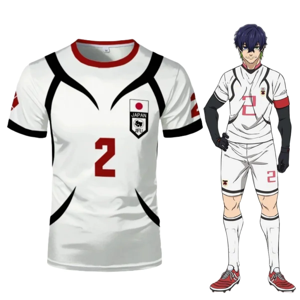 Anime Aiku Shirt Cosplay Costumes #2 Japan U20 Aiku Football Jersey ...
