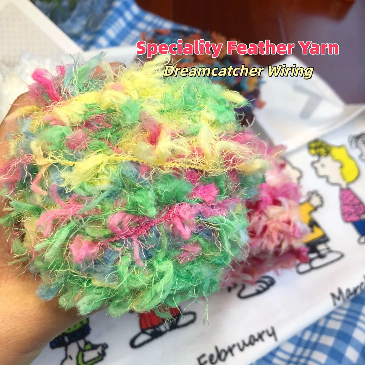 1 Large Bag of 4 Skeins of 200 Grams of Feather Yarn, Specialty Yarn ...