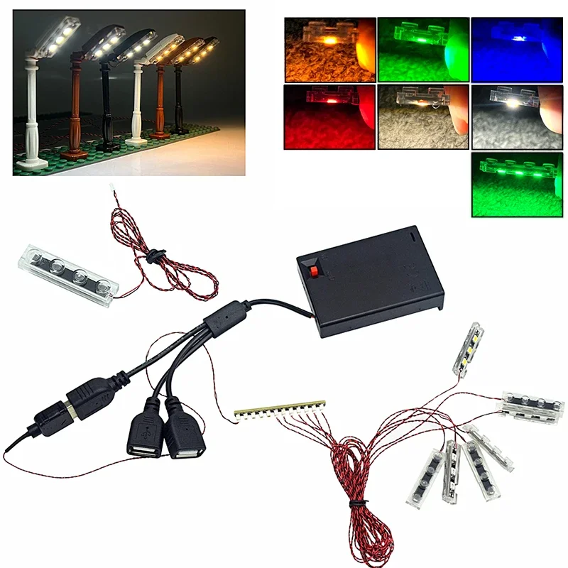 MOC-0-8mm-Pin-1x4-1x2-LED-Building-Block-Flash-Lamp-DIY-City-Street ...