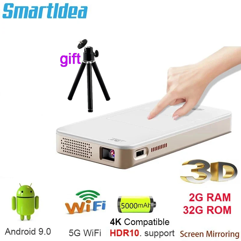 Smartldea-Newest-Arrive-HD-mini-smart-dlp-4k-projector-android-9-0-5G ...