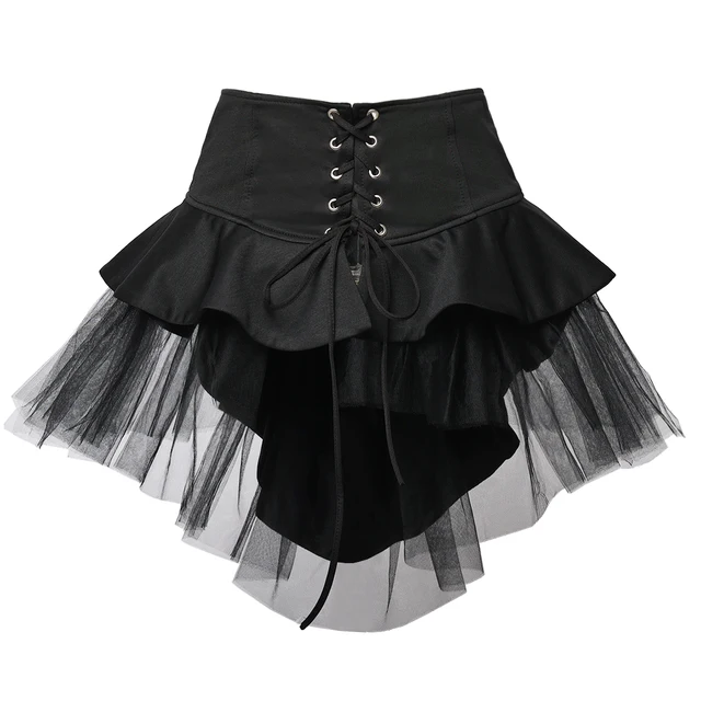 Women Gothic Punk Corset Skirt Irregular Steampunk Cocktail Mermaid ...