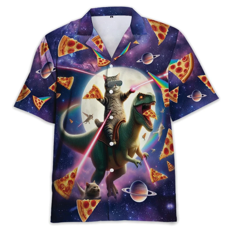 Hip-Hop-Dinosaur-3D-Printed-Hawaiian-Beach-Shirt-Funny-Animal-Shirts ...