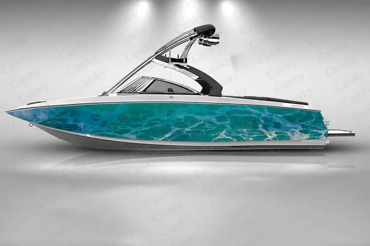 Blue-Surging-Waves-Design-Graphic-Boat-Sticker-Packaging-Fish-Vessels ...