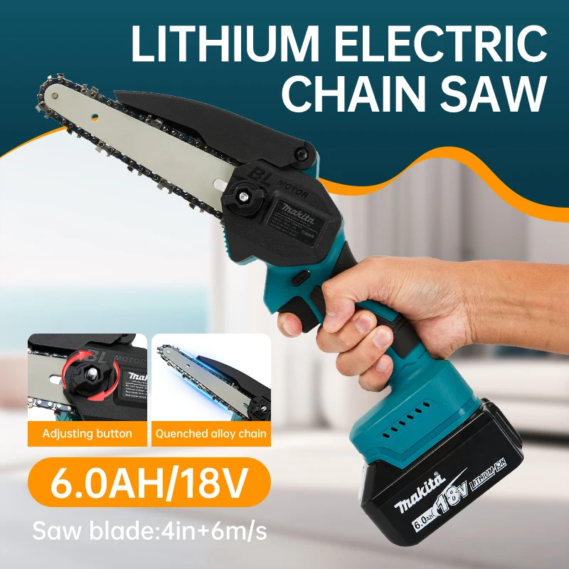 Brushless-Wood-Cutting-Saw-Electric-Chain-Saw-Rechargeable-Trimmer-Saw ...