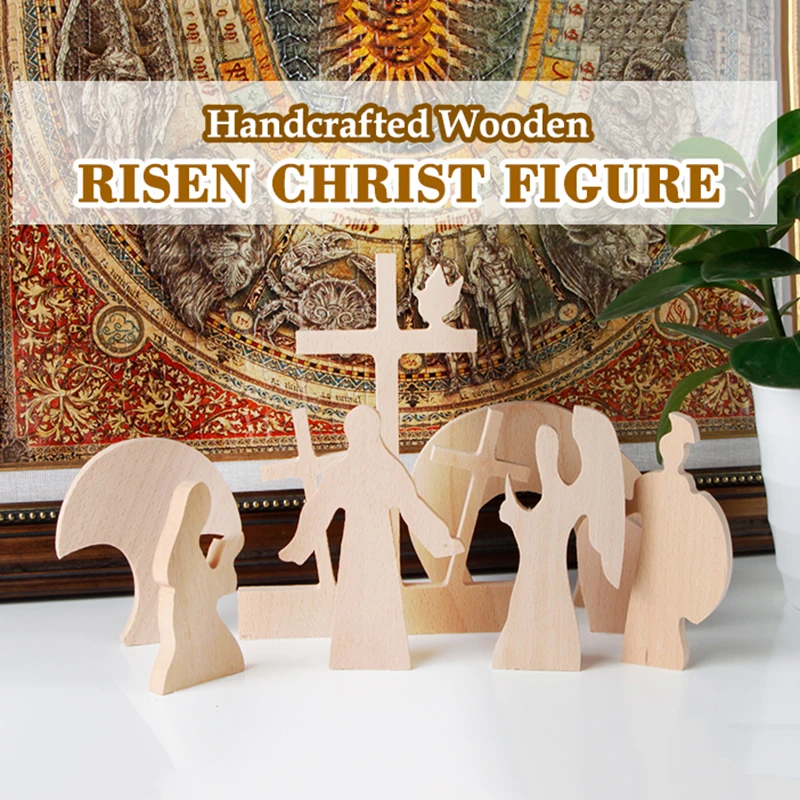 Wooden Easter Resurrection Scene Nativity Set Decoration Handcrafted ...