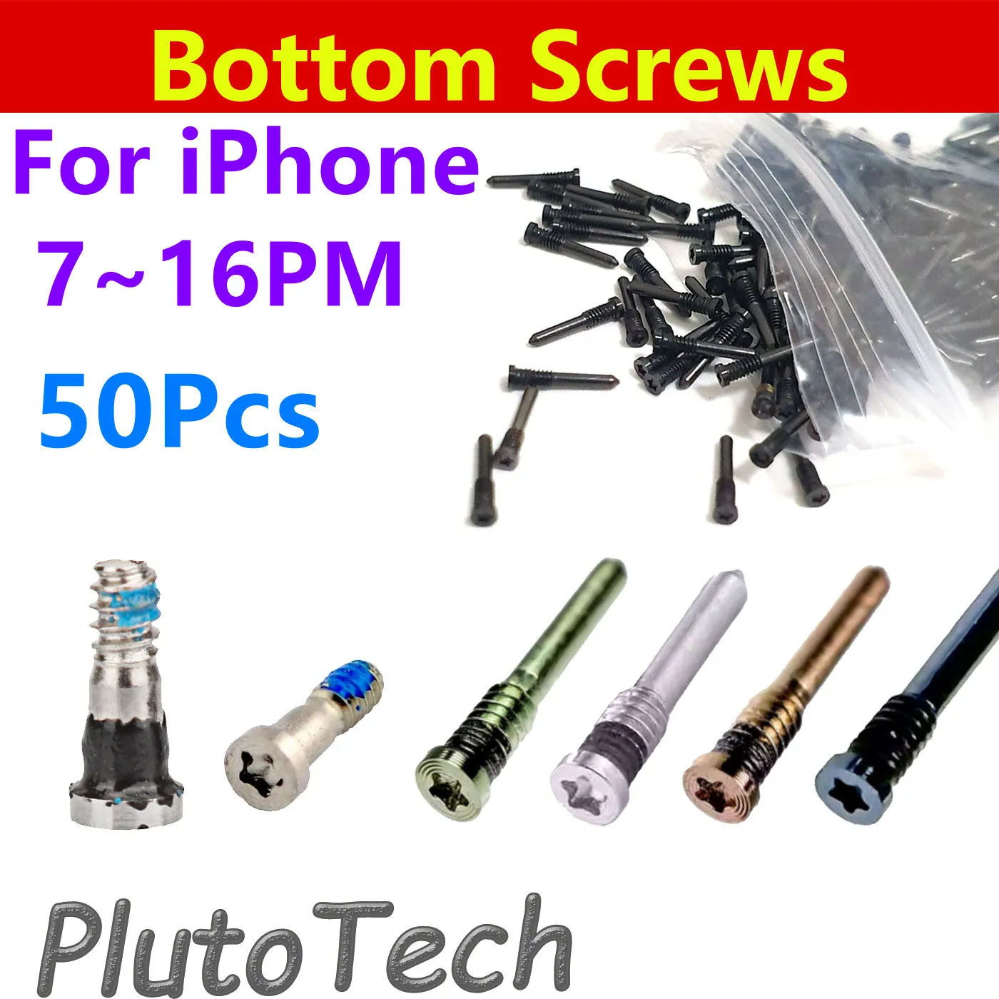 50Pcs Back Cover Bottom Screws for iPhone 14 15 12 11 13 Pro Max XS 7 8 ...