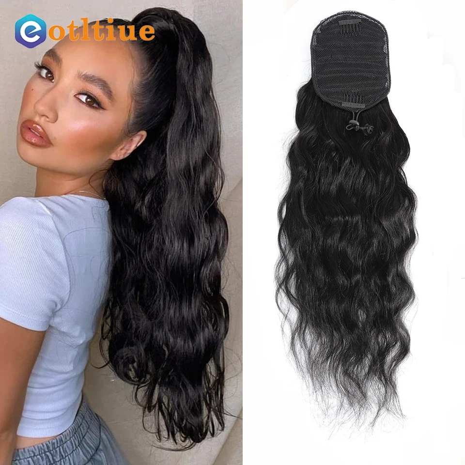 Body-Wave-Draw-String-Human-Hair-Ponytail-Brazilian-Remy-Virgin-Human ...
