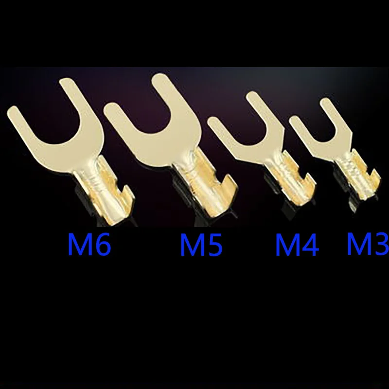 COSSE ELECTRIQUE,M4--Cosse de câble en cuivre en forme de U, Terminal de fourche de terre M3 4 5 ...