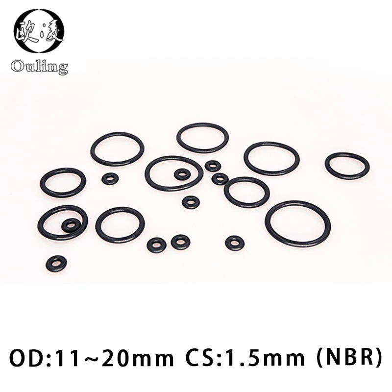 50pcs/lot Rubber Ring Nbr Sealing O-rings Cs1.5mm Od11/11.5/12/13/14/15 ...
