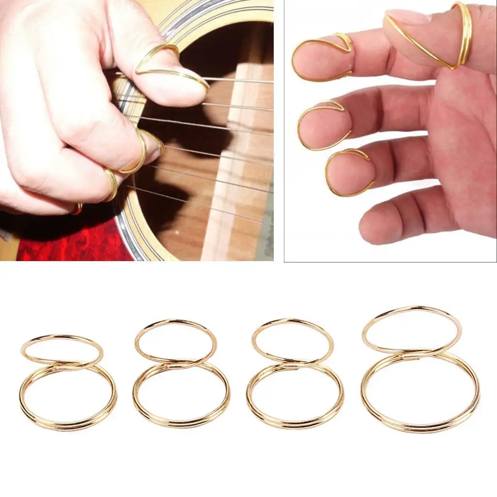 4 Pieces Metal Finger Picks Guitar Bass String Music Instruments ...