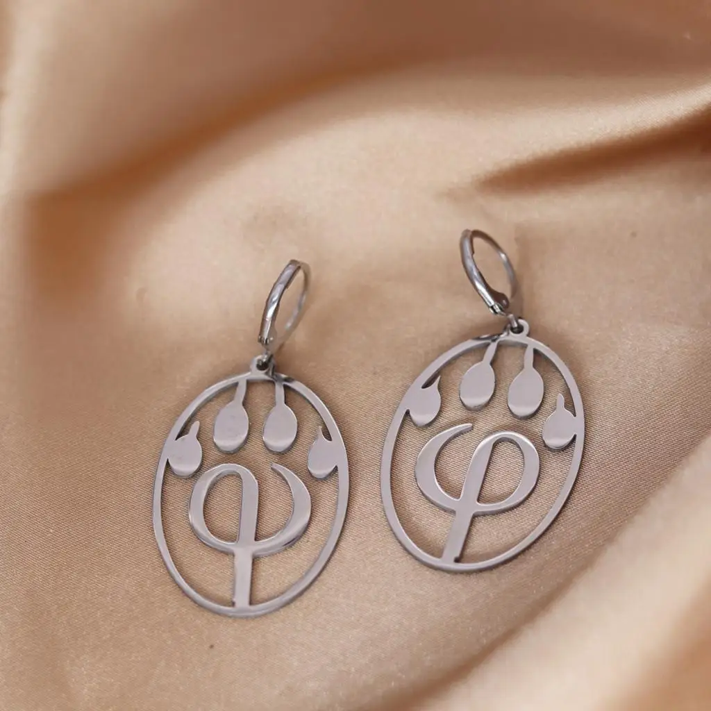 Todorova PhiPaw Symbol Hoop Earrings Stainless Steel Furry Fandom Charm ...