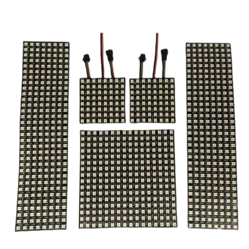 2 pces ws2812b 8x8 16x16 8x32 led pixel painel flexível matriz tela ...
