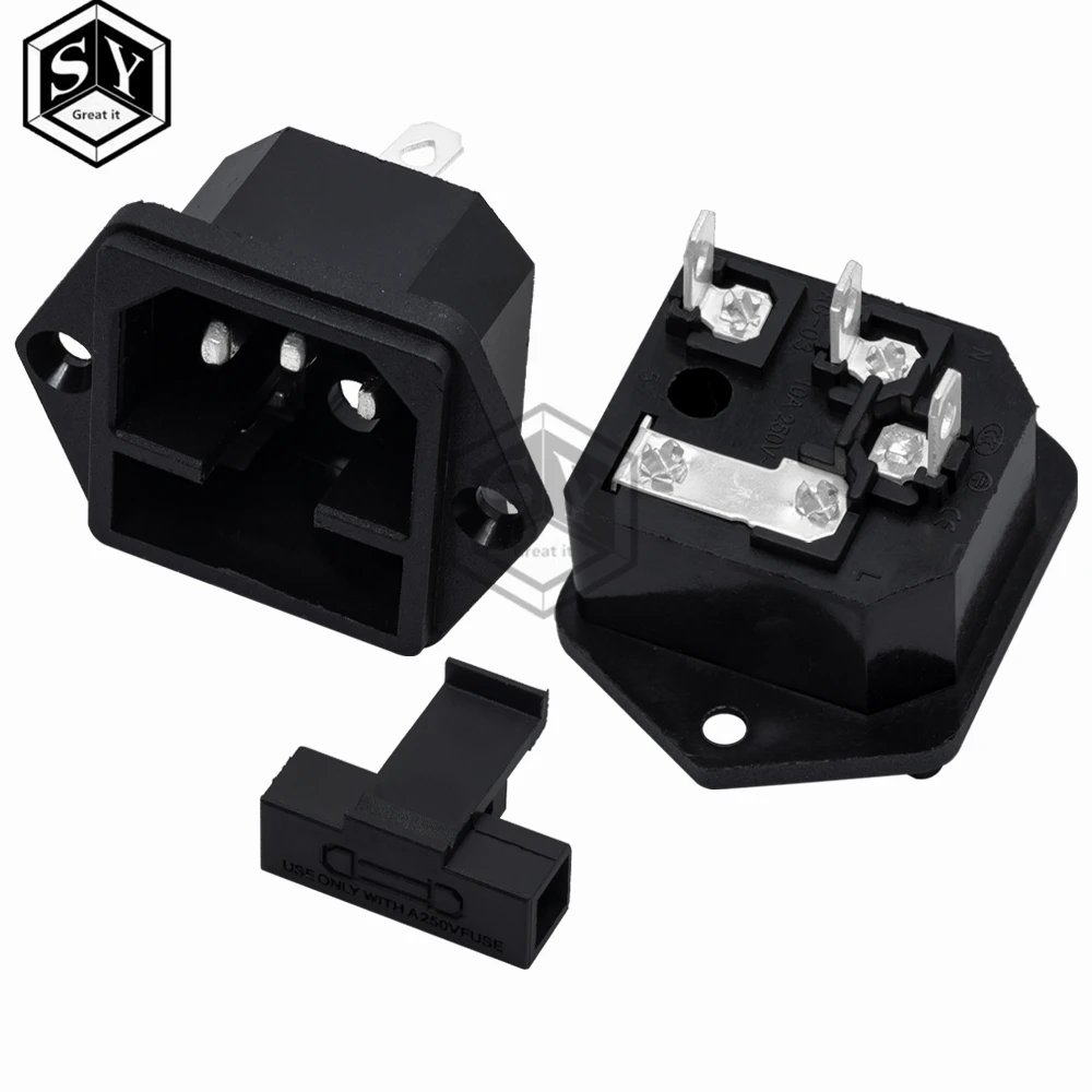 AC-03-3-PIN-IEC320-C14-Male-Power-Cord-Inlet-AC-Power-Socket-Receptacle ...