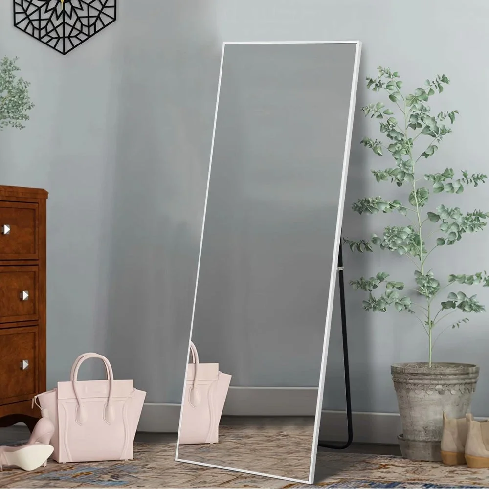 NeuType Full Length Rectangular Standing Floor Mirror with Aluminum ...