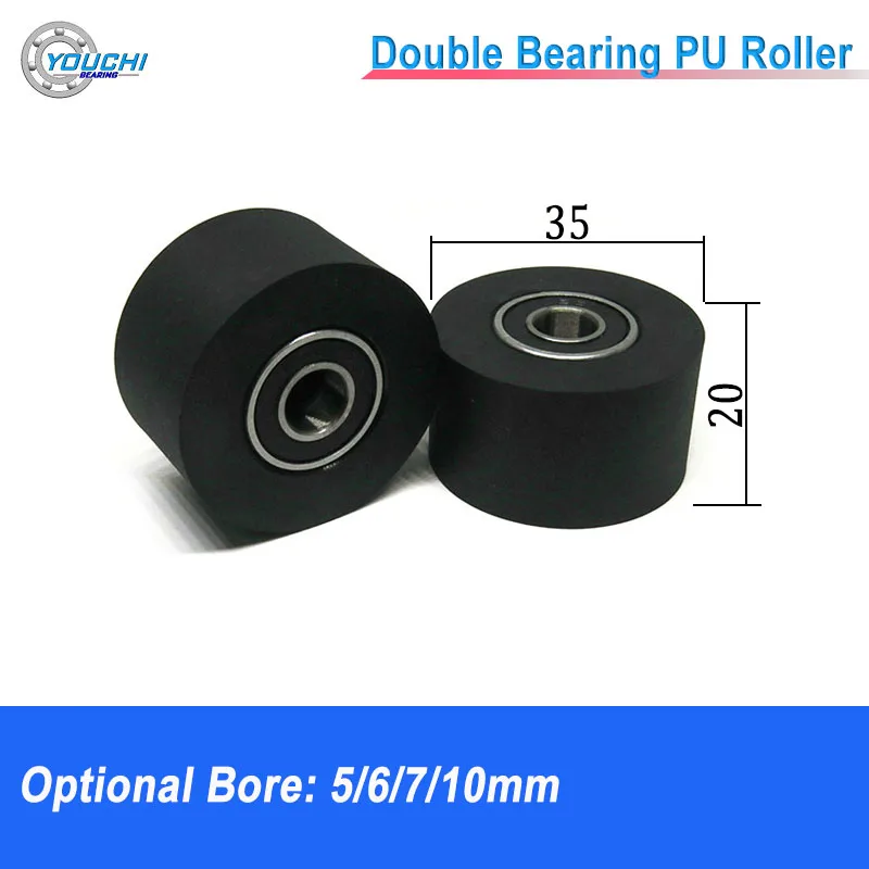4pcs-35mm-Diameter-20mm-Thickness-Polyurethane-Flat-Guide-Pulley-Wheel ...