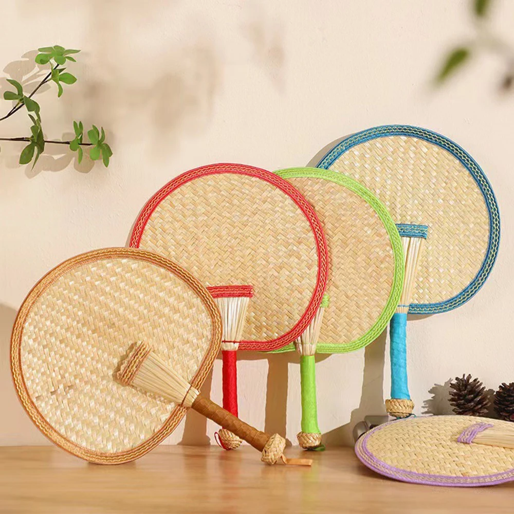 Hand-Woven-Woven-Straw-Hand-Fan-Old-Summer-Natural-Environmentally ...