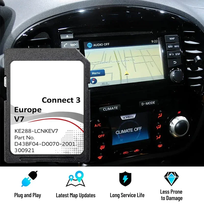 SD Card for Nissan Juke Qashqai X-Trail Note Car Connect 3 V7 SD Card ...