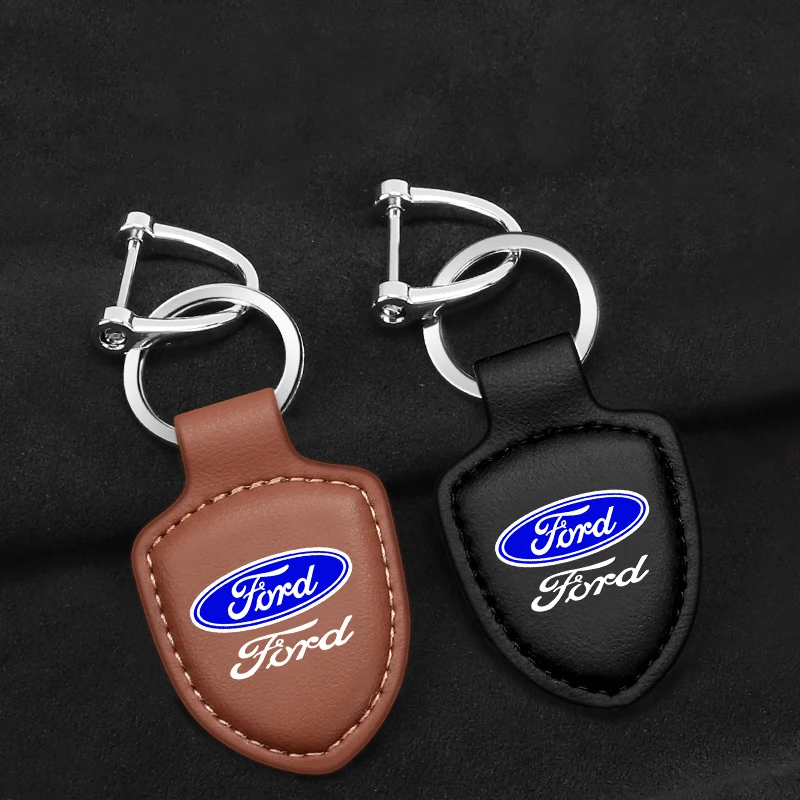 3D-Metal-Car-Logo-Keychain-Vintage-Leather-Keyrings-Accessory-For-Ford ...