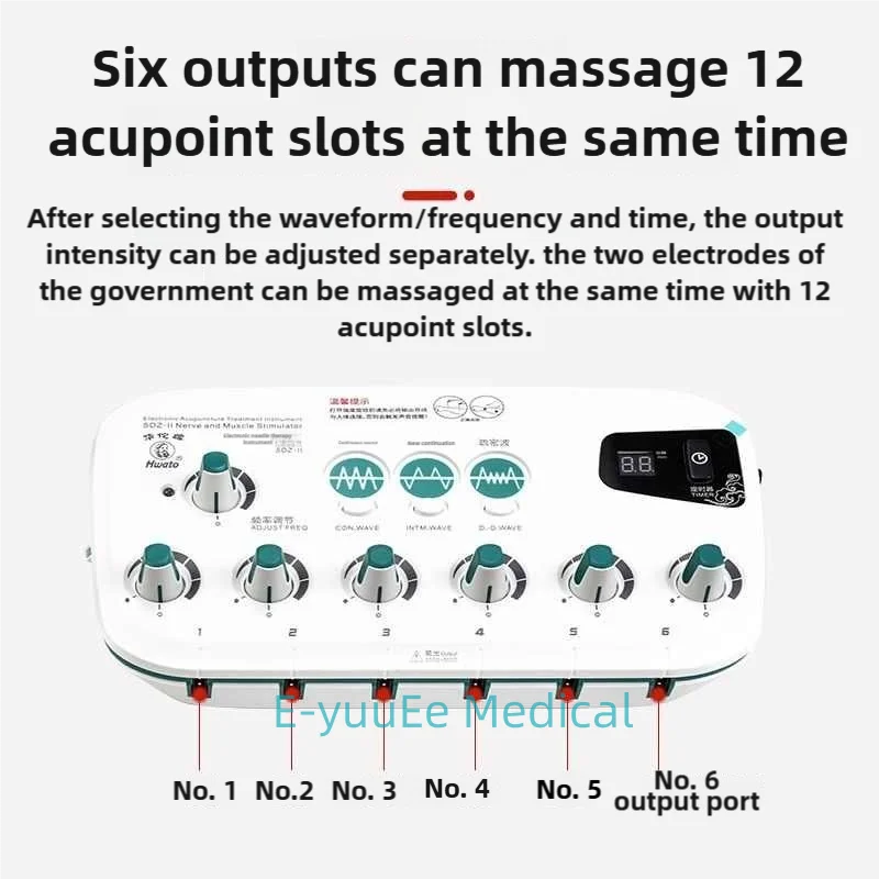 6 output channels Upgrade Acupuncture Muscle Stimulator Device Therapy ...