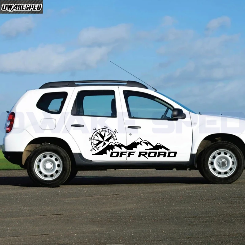 2PCS-Car-Body-Door-Side-Sticker-OFF-ROAD-Sport-Stripes-For-Renault ...