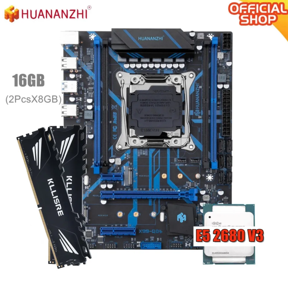 HUANANZHI-X99 QD4 X99 Placa-mãe Combo Kit Set, Intel XEON, 60% OFF