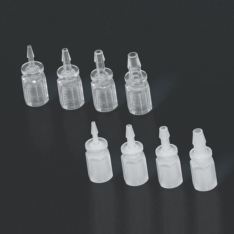 PP PTFE 1/4-28 Female-to-Barb Plastic Adapters Quick Connector for Soft ...