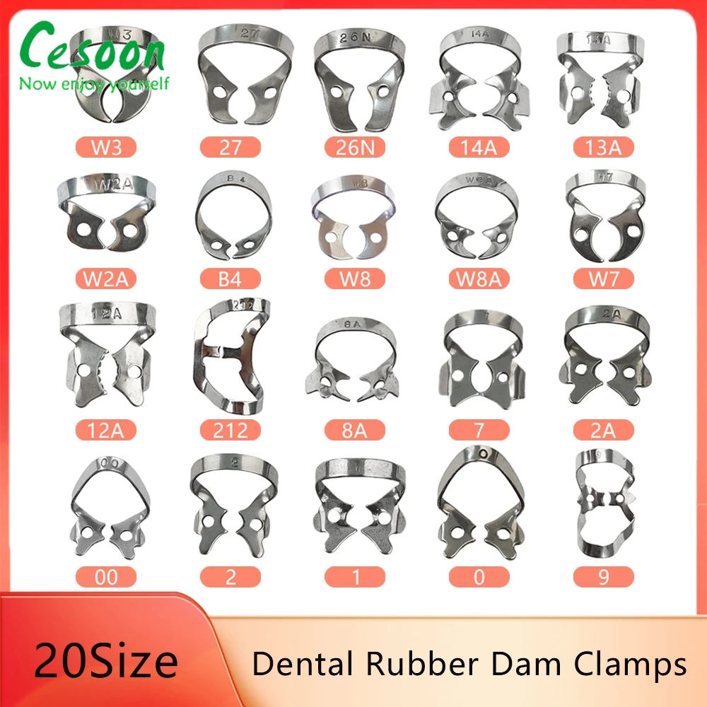 Dental-Rubber-Dam-Clamps-Endodontic-Restorative-Barrier-Clips-Stainless ...