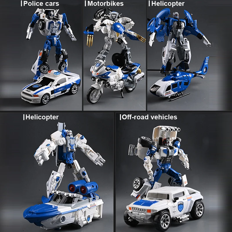 2023 New Transformation Robot 5 IN 1 City Car Helicopter Off road Vehicles Action Figure ABS 45CM Deformation Model Toy Boy Gift AliExpress