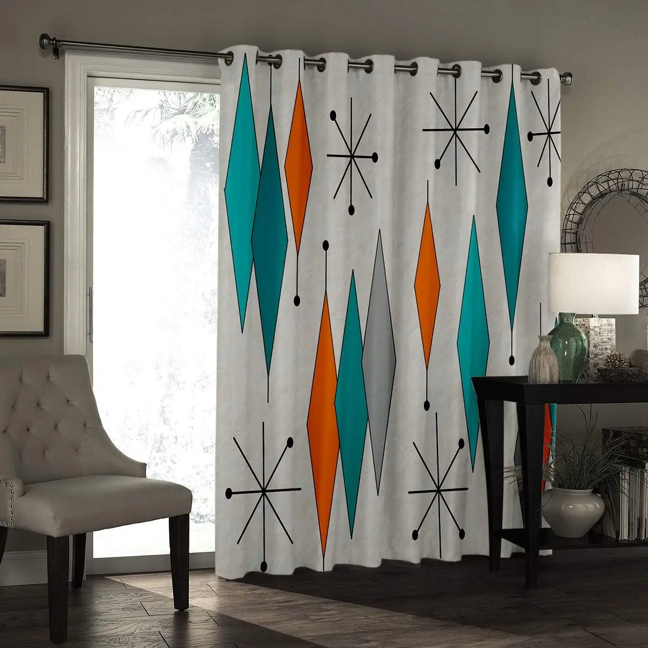 Modern-Rhombus-Pattern-Blackout-Curtains-3D-Print-Window-Curtains-for ...