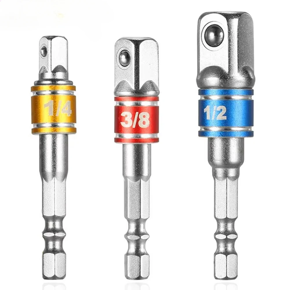 1PC/3PCS Hex Shank Drill Socket Adapter Set for Impact Driver - Square ...